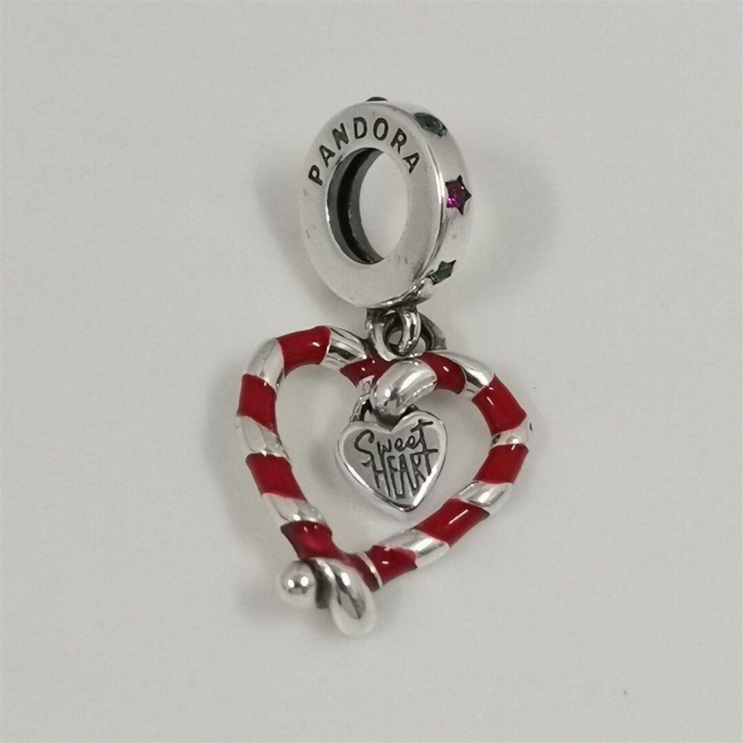Pandora Double Candy Cane Heart Christmas Dangle Charm - Etsy