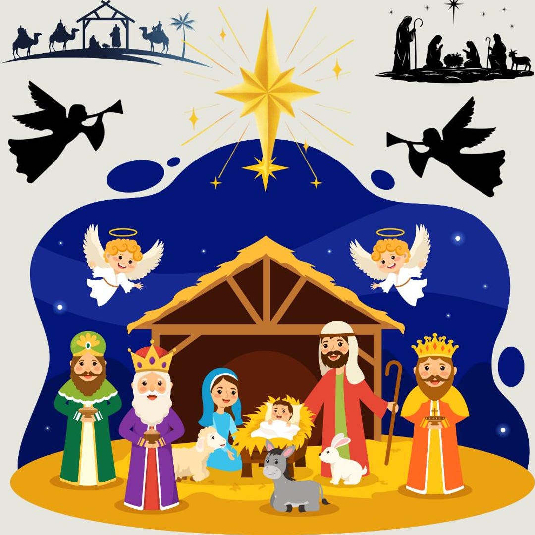Cute Christmas Nativity Clipart Bundle - Etsy