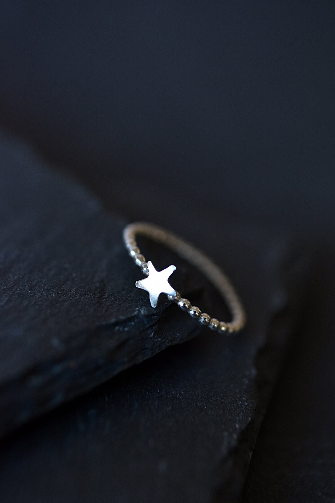 Delicate Star Ring Silver - Starfish Ring - Nature Jewellery - Beaded ...