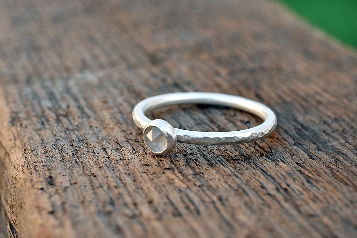 Alternative Engagement Ring Rose Cut Engagamemt Ring | Etsy