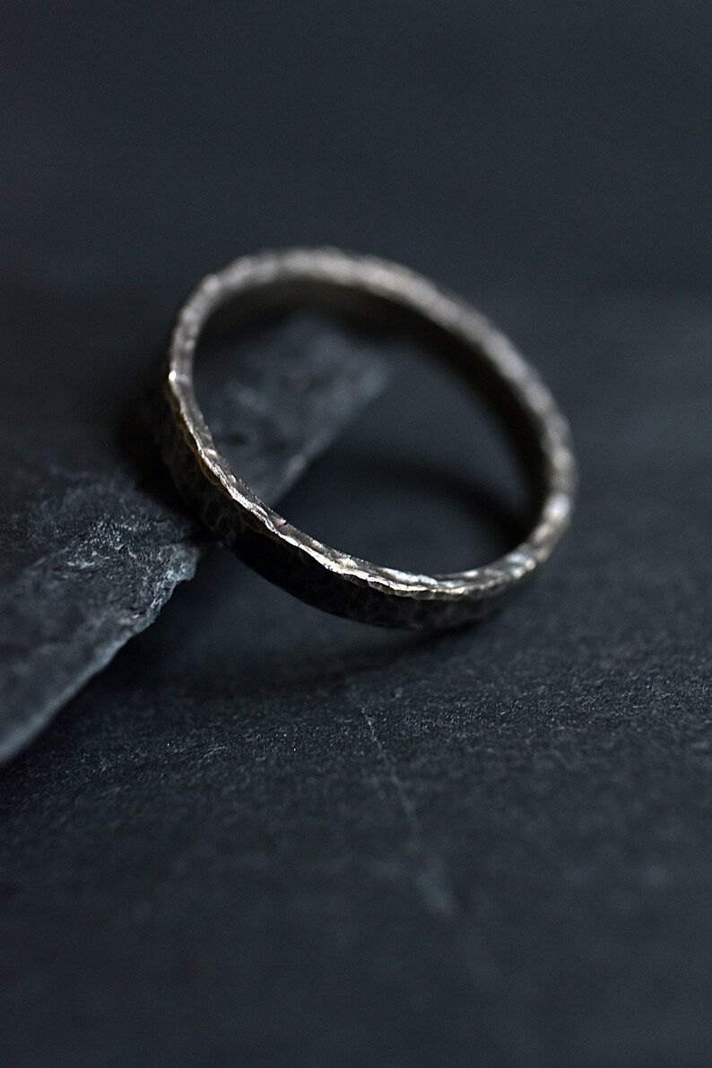 Mens Ring Mens Gift Unisex Ring textured Antique Effect - Etsy UK