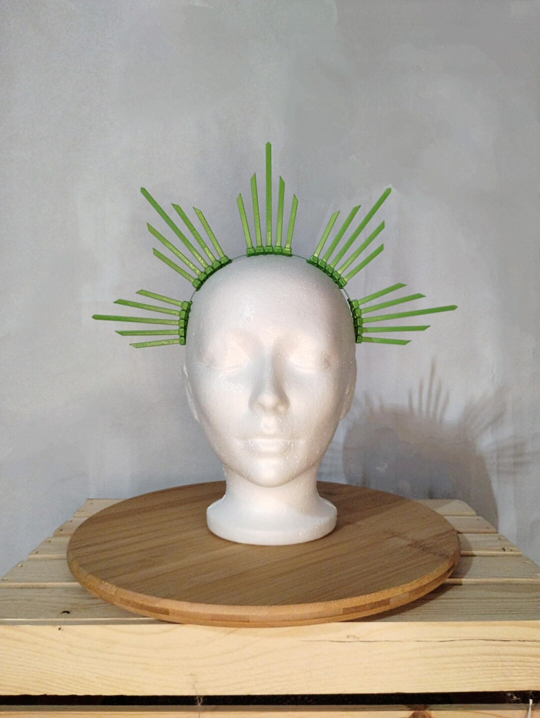 GREEN LIGHT HALO Green Halo Crown, Green Crown, Festival Halo, Festival ...