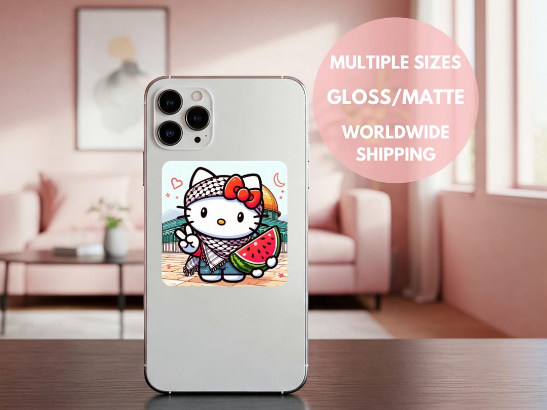 Hello Kitty Stickers for Palestine Free Gaza Vinyl Decal for Laptop ...