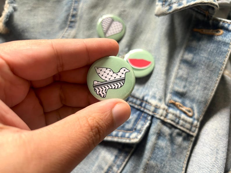 Palestine Solidarity Button Badges Subtle Political Pin Activist Bag ...