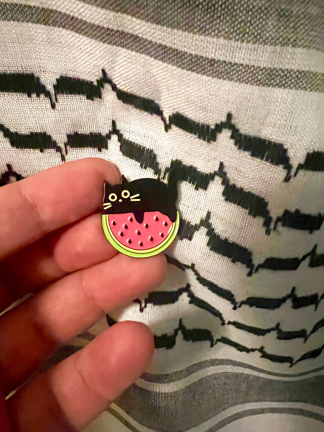 Pin for Palestine - Pro Palestinian Watermelon Pin for Jacket - Black ...