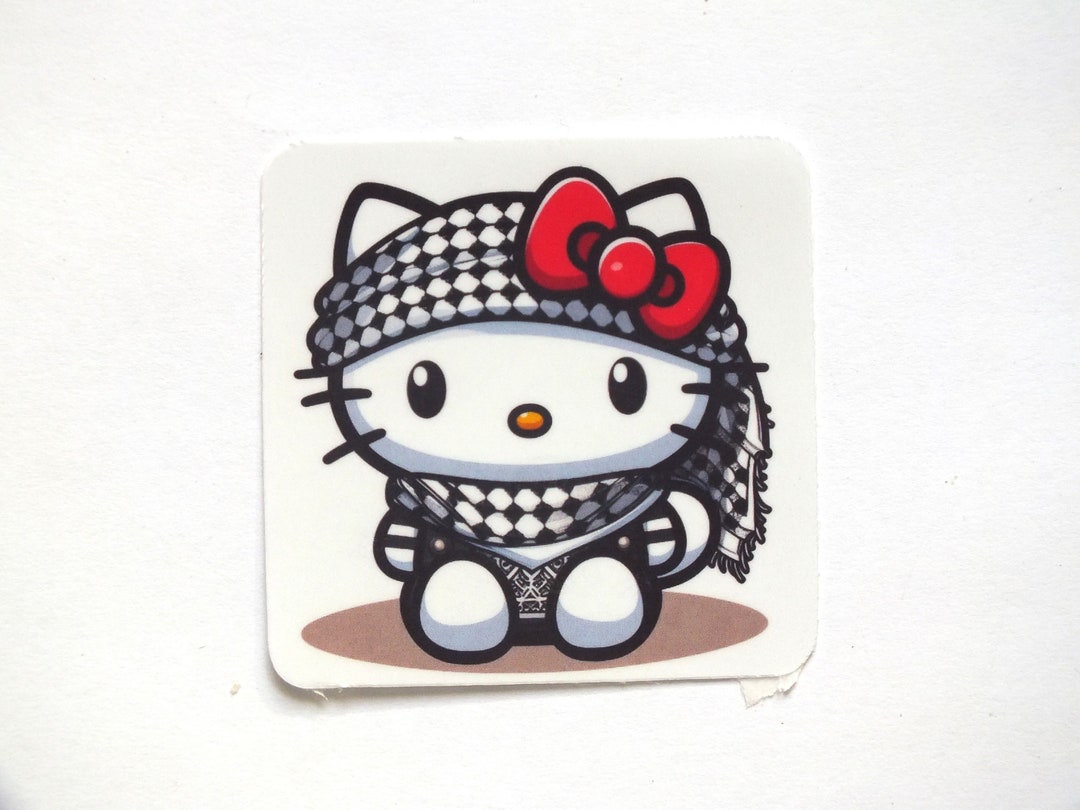 Hello Kitty Sticker for Palestine Cat Vinyl Decal for Laptop Free Gaza ...