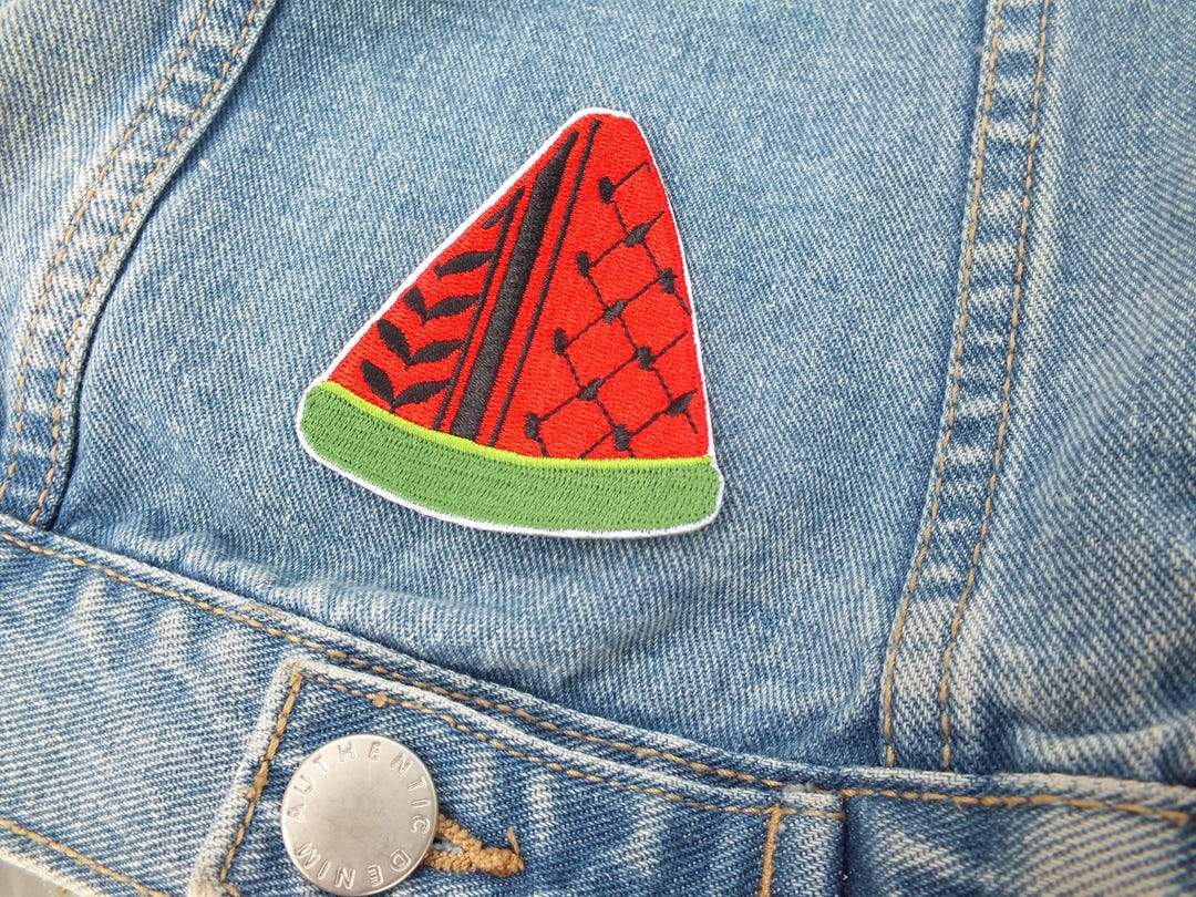 Pro Palestine Watermelon Patch With Keffiyeh Embroidery Pattern ...