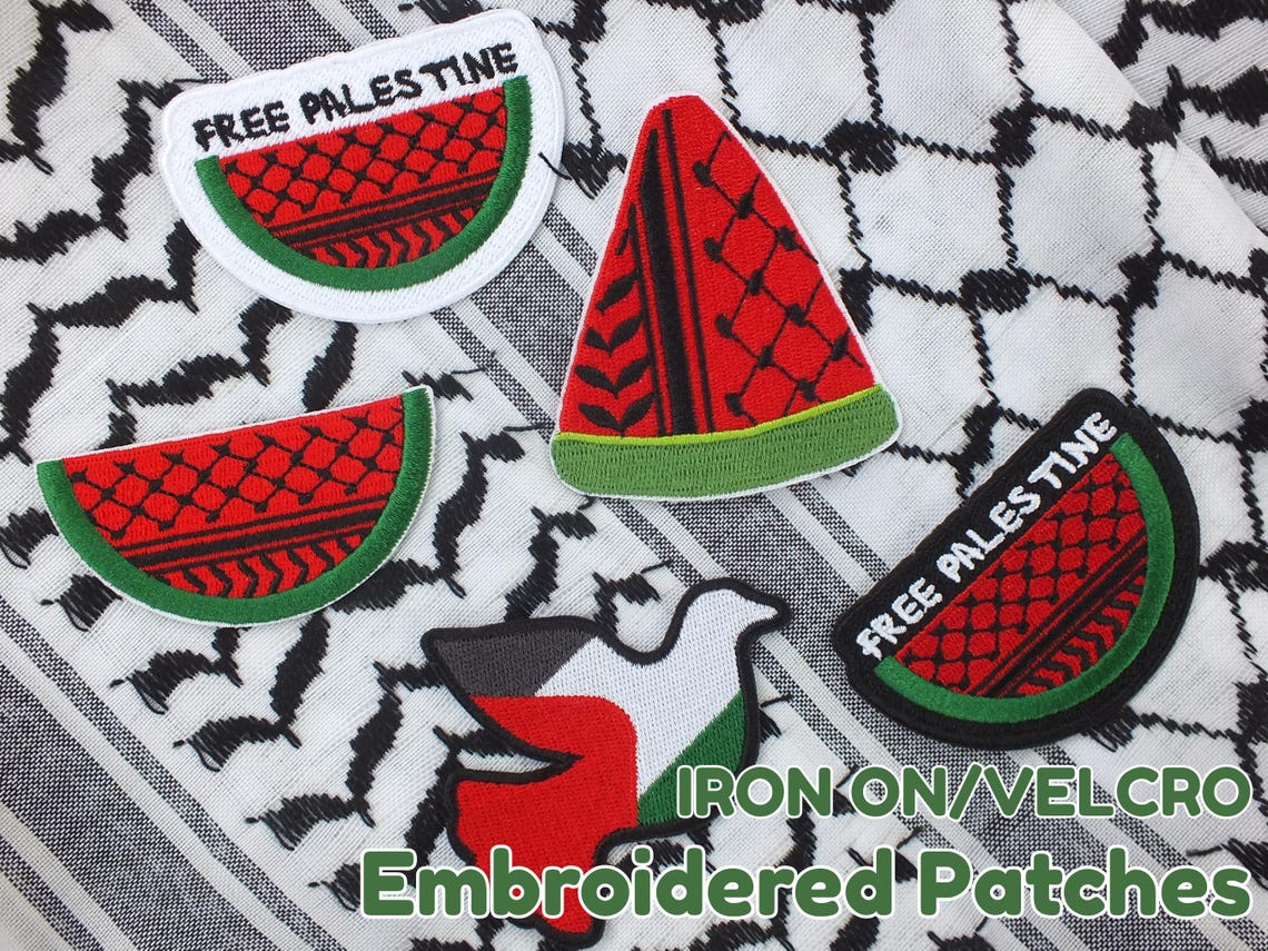 Large Iron on Watermelon Patch for Palestine Sew on Kuffiyah Patch for ...