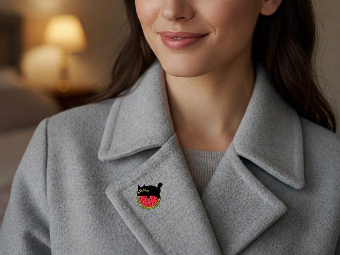 Free Palestine Cat Watermelon Enamel Pin Palestinian Enamel Pin Subtle ...