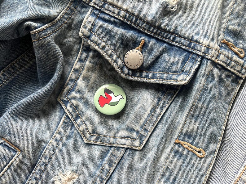 Palestine Solidarity Button Badges Subtle Political Pin Activist Bag ...