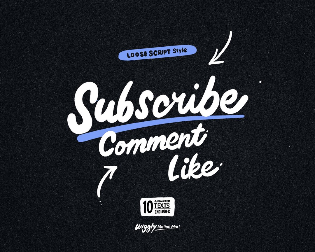 Hand-drawn Animated Text Overlays for Youtube – Subscribe / Like ...