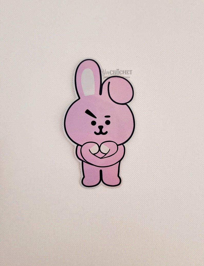 BT21 Cooky jungkook New Hand Heart Holographic Vinyl Sticker - Etsy