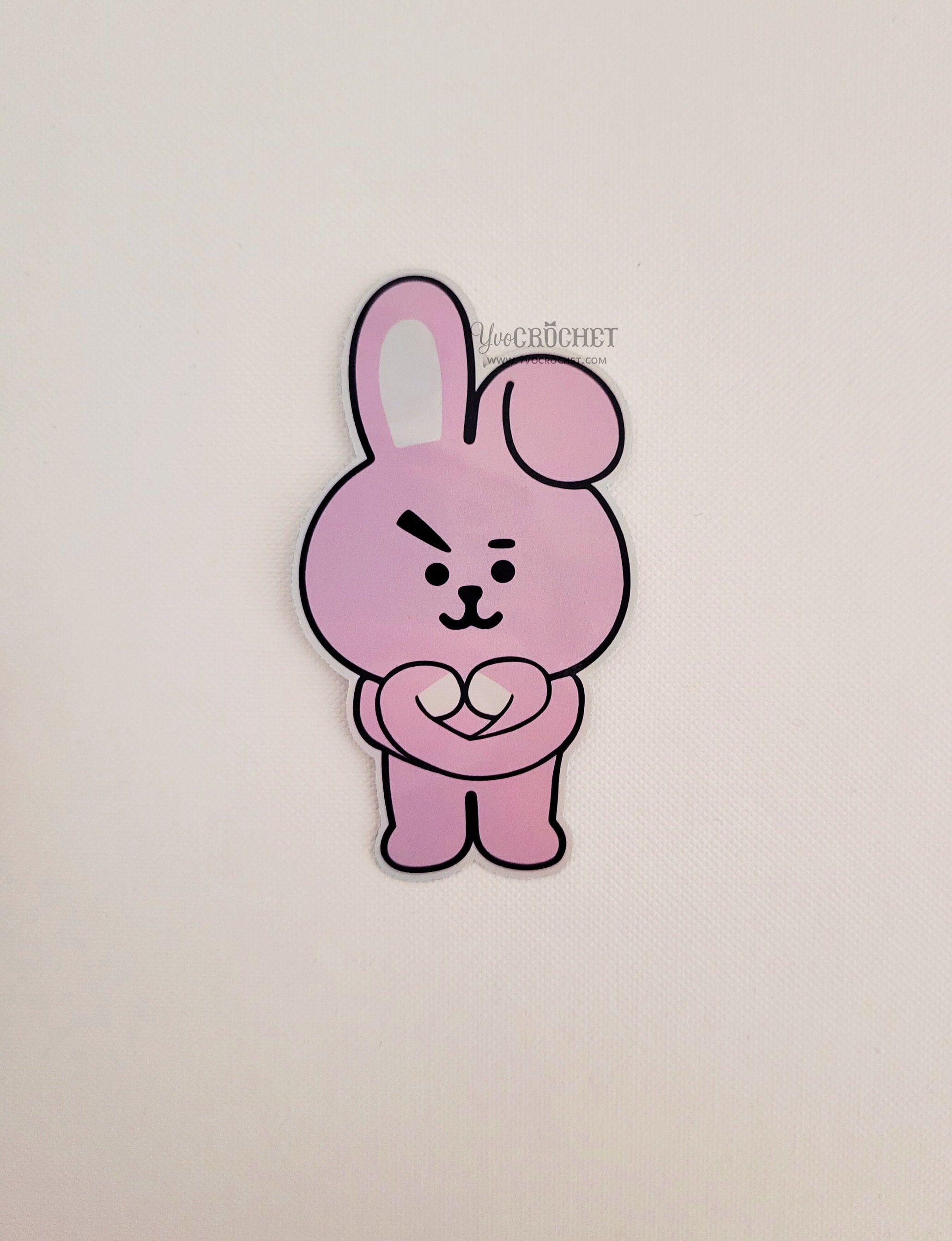 BT21 Cooky jungkook New Hand Heart Holographic Vinyl Sticker - Etsy