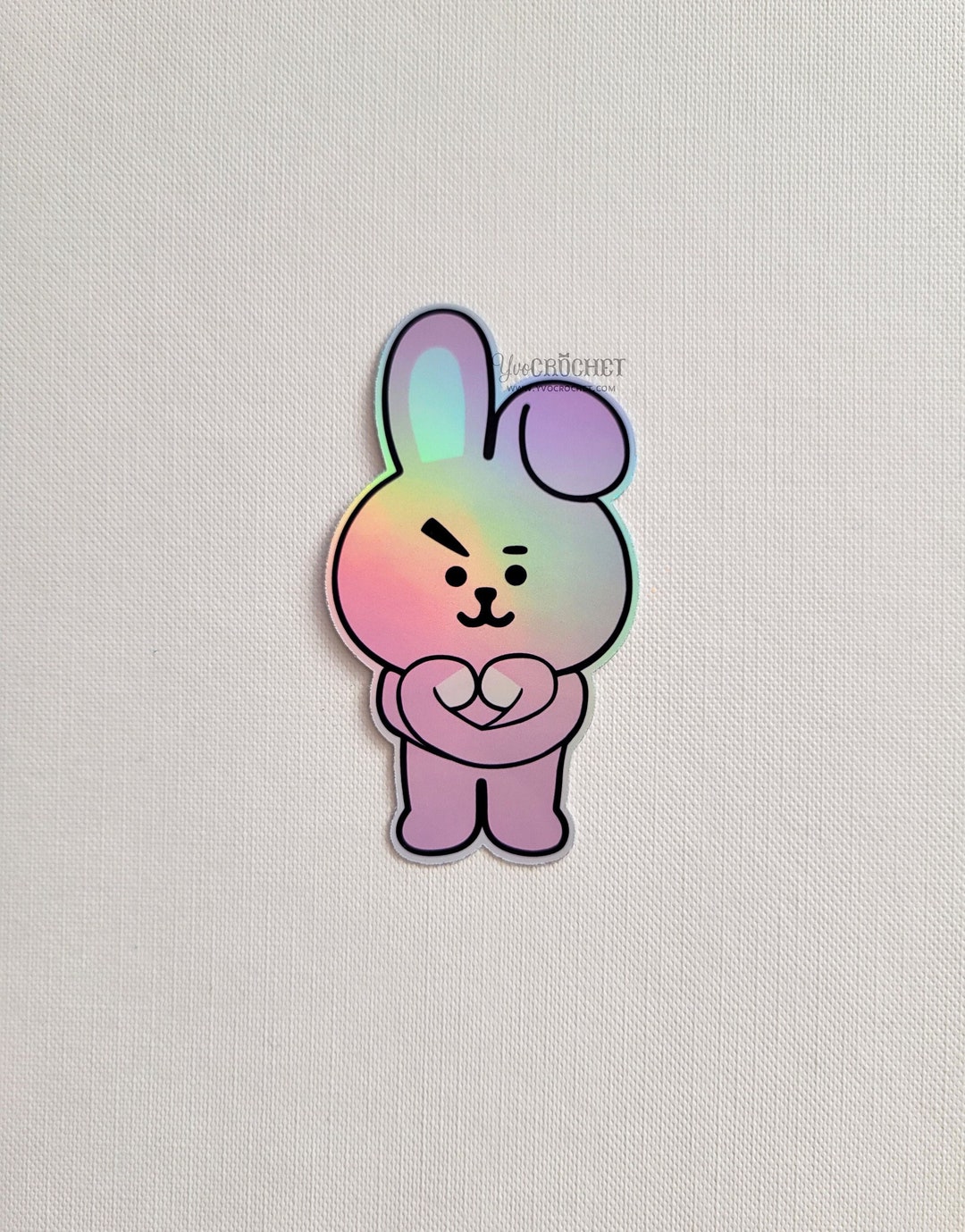 BT21 Cooky "jungkook New Hand Heart" - Holographic Vinyl Sticker - Etsy
