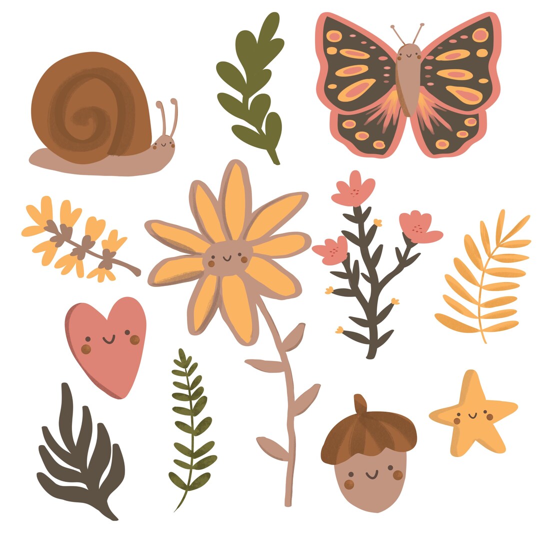 Fall PNG Clipart Images, Hand Drawn Illustrated PNG File, Instant ...
