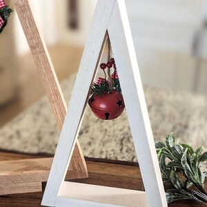 Wooden Christmas Trees With Bell Ornaments | Set of 2 | Handmade ...