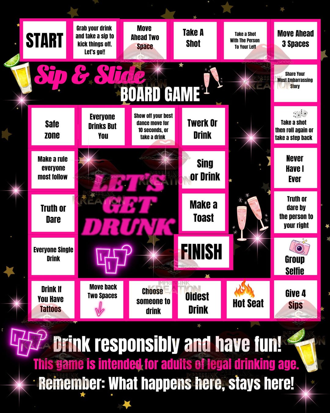 Adult Board Game, Digital Custom Board Gametemplate, PNG - Etsy