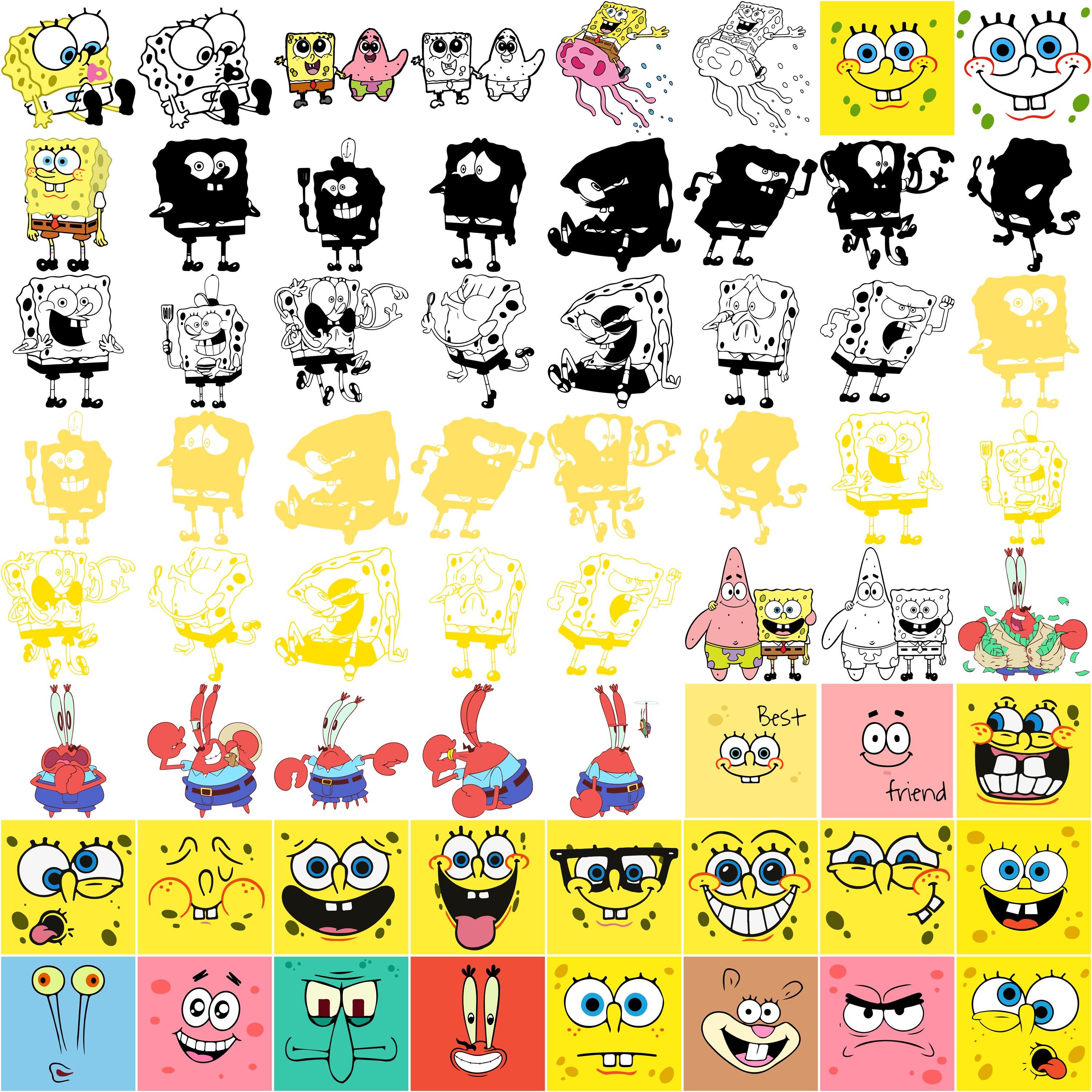 Paquete SVG de Bob Esponja, Bob Esponja PNG, Clipart de Bob Esponja ...