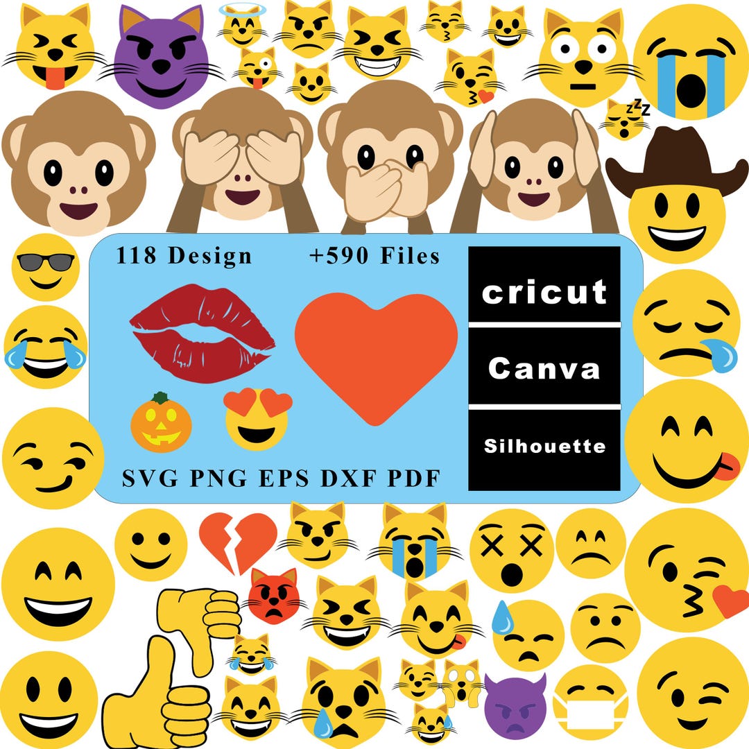 Emoji SVG Bundle, Emoji SVG, Emoji Png, Emoji Svg Pdf , Mega Bundle ...