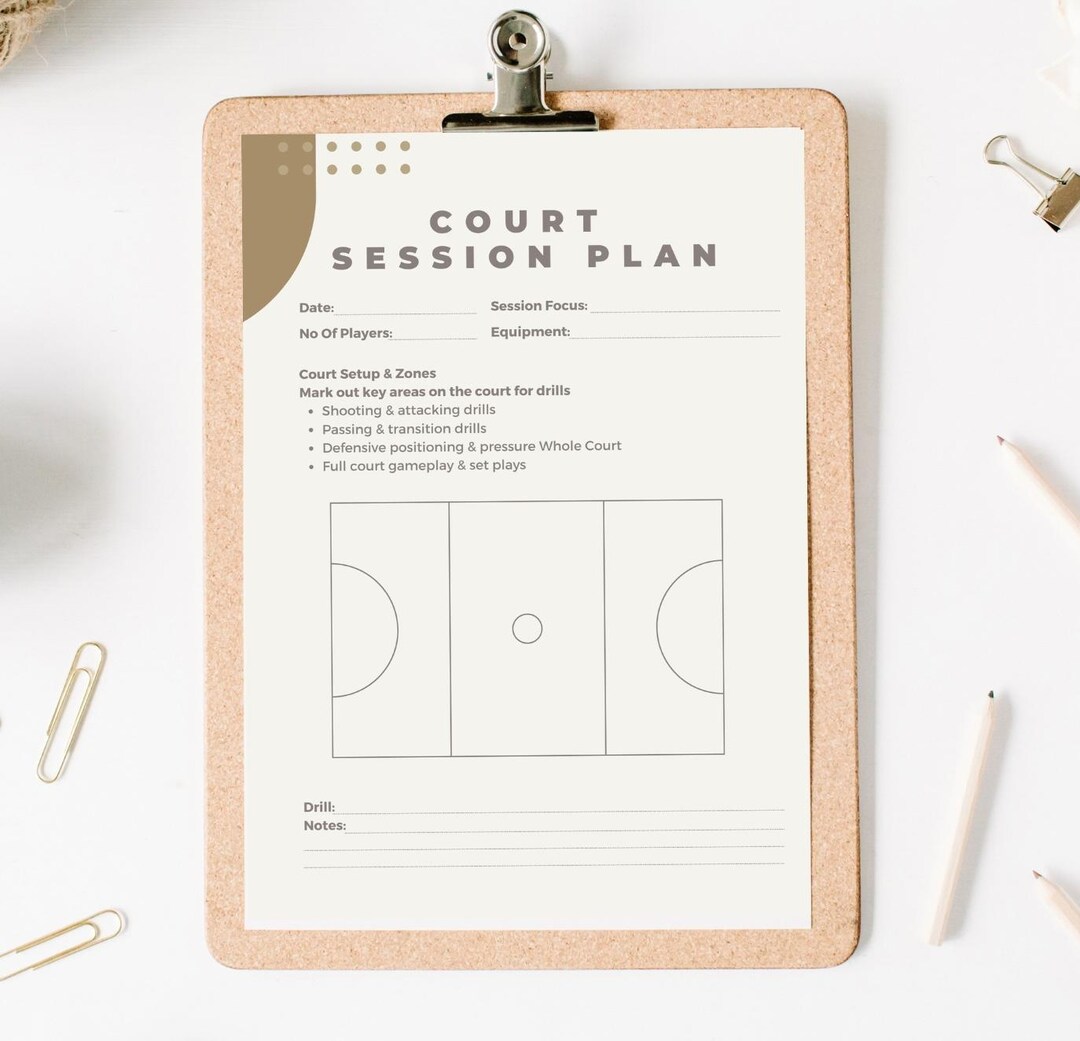 Netball Training Plan Template Printable Training Worksheets Beige ...