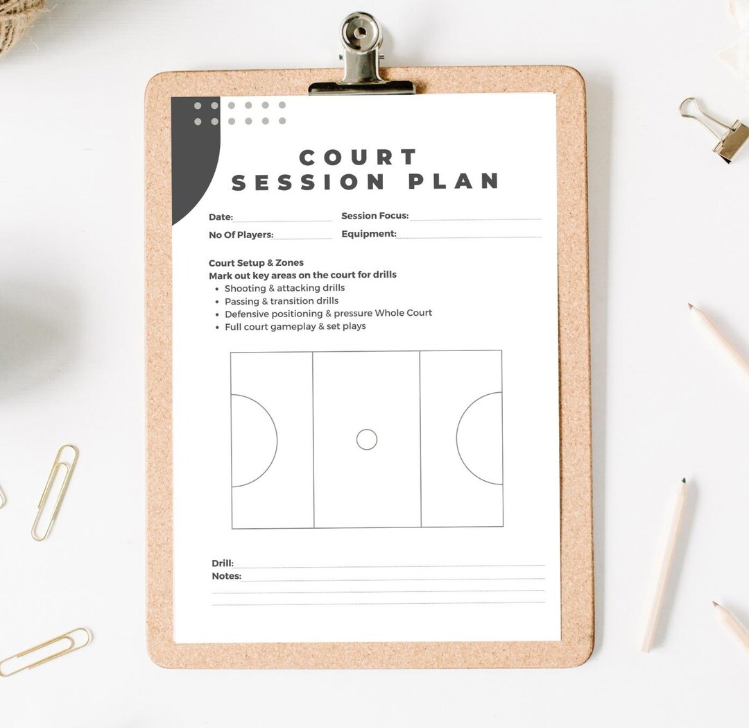 Netball Training Plan Template Printable Training Worksheets White ...