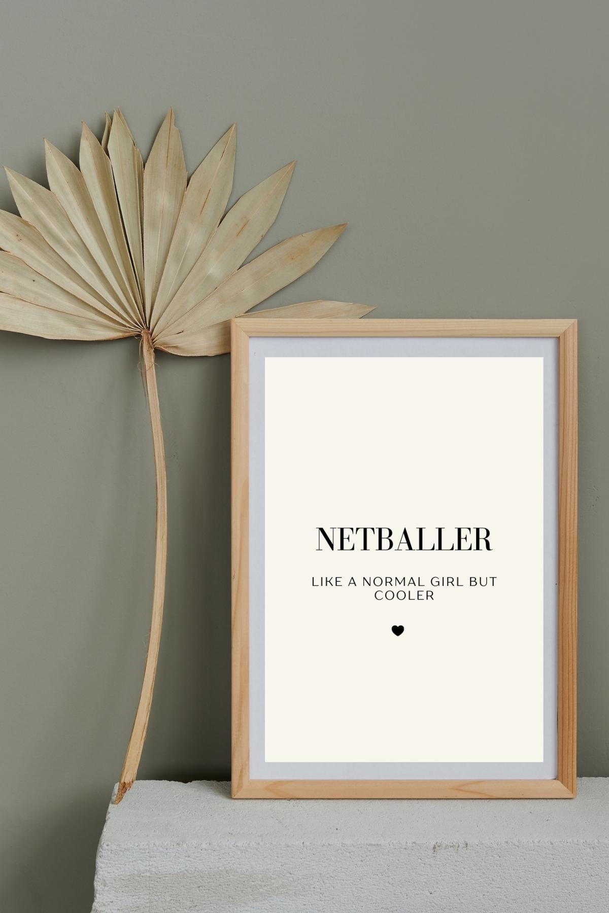 Netball Print Digital Download - Inspirational Wall Art for Netball ...