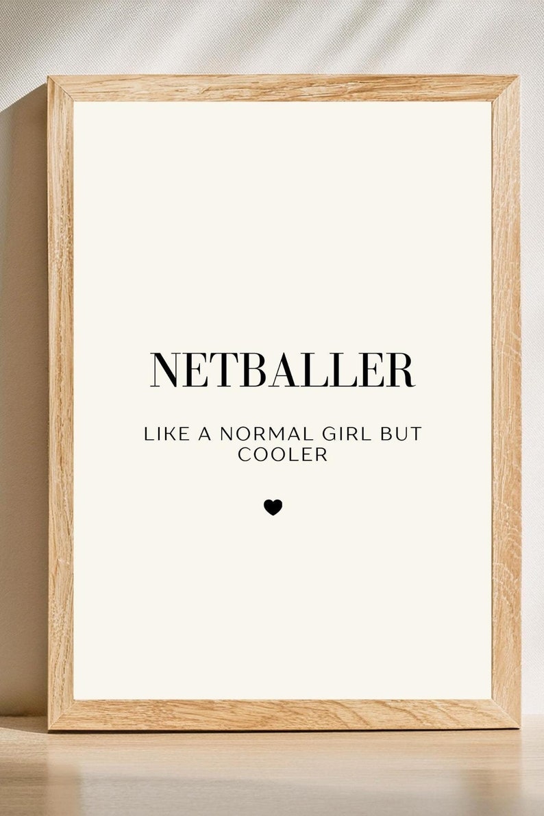 Netball Print Digital Download - Inspirational Wall Art for Netball ...