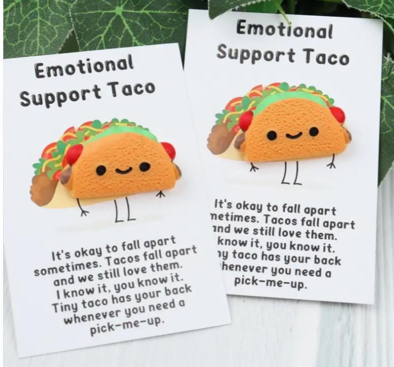 Anxiety, Emotional Support Tacos, Comfort, Keepsake, Keyring, Gift ...