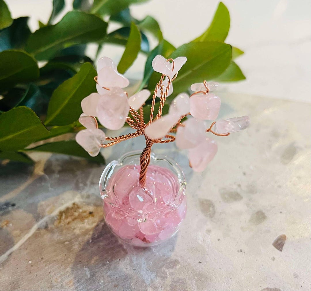 Rose Quartz Miniature Tree, Rose Quartz Plant, Gift, Gift for Her ...