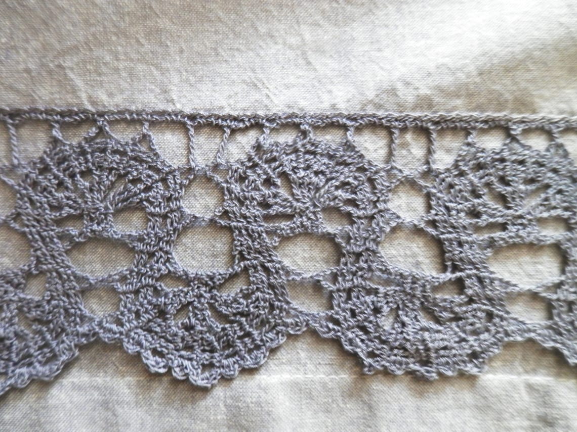 Bruges Lace Brussels, Belgian Lace, Gray Linen/cotton Handmade ...