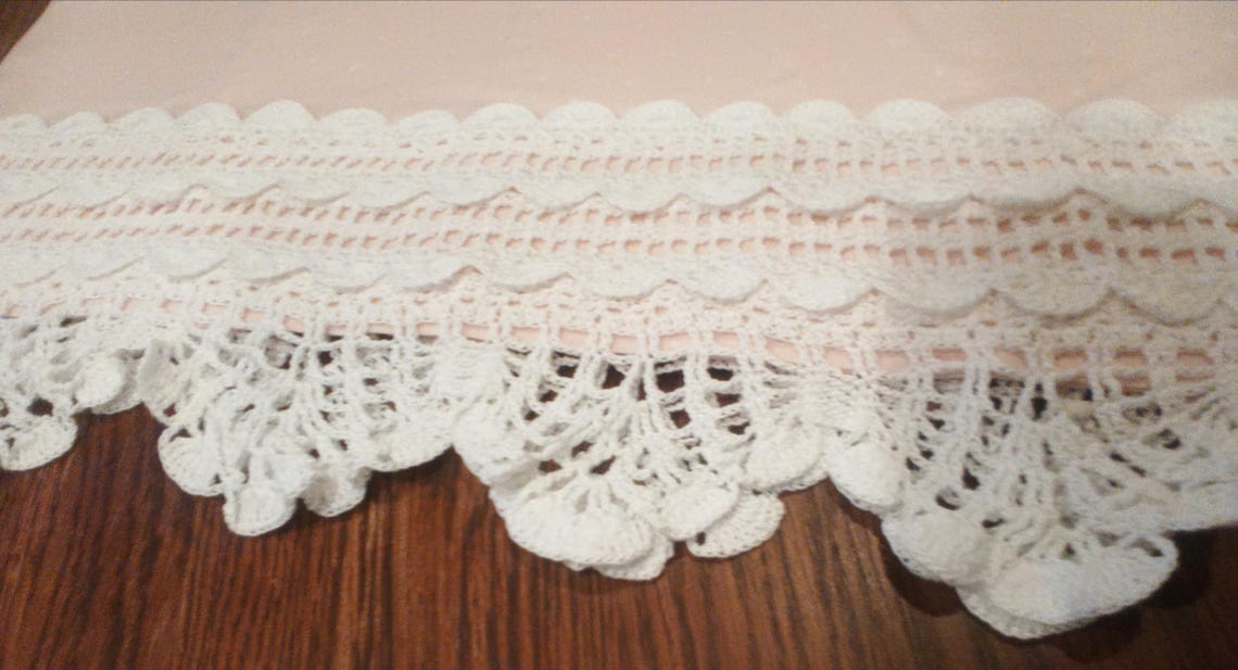 Pillowcases, Pretty in Pink, Handmade Crocheted Lace - Etsy