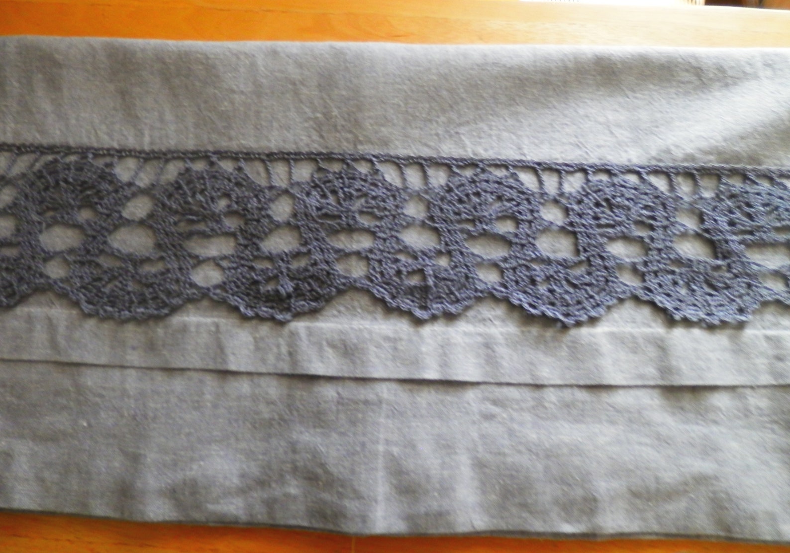 Bruges Lace Brussels, Belgian Lace, Gray Linen/cotton Handmade ...