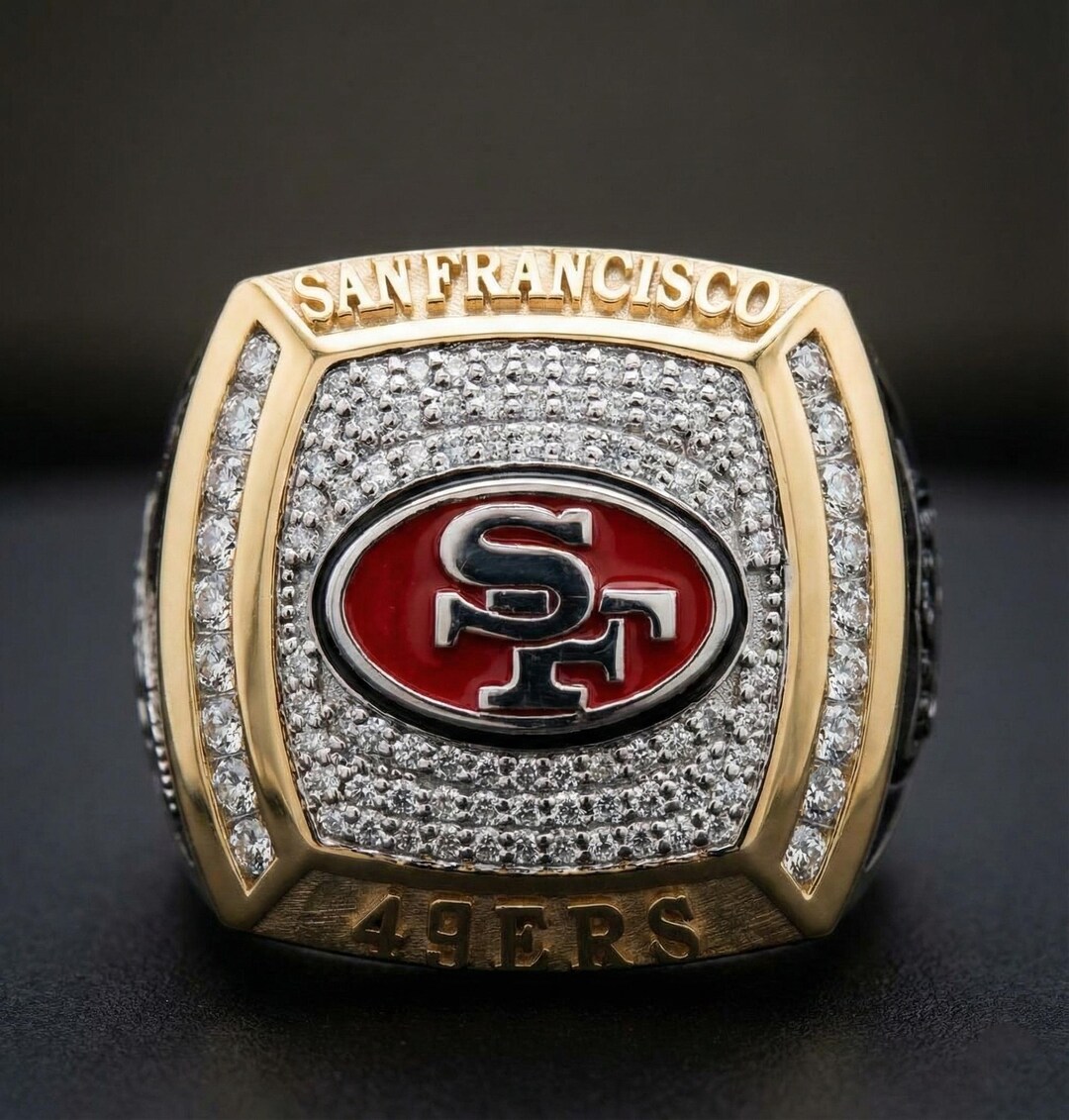 San Francisco 49ERS Men's Championship Ring, Moissanite 1/2CTW D/VVS ...