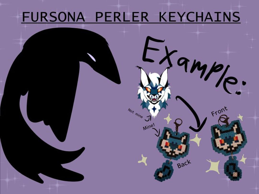 Custom Fursona Perler Keychain - Commissionable Furry Art, Make Your ...