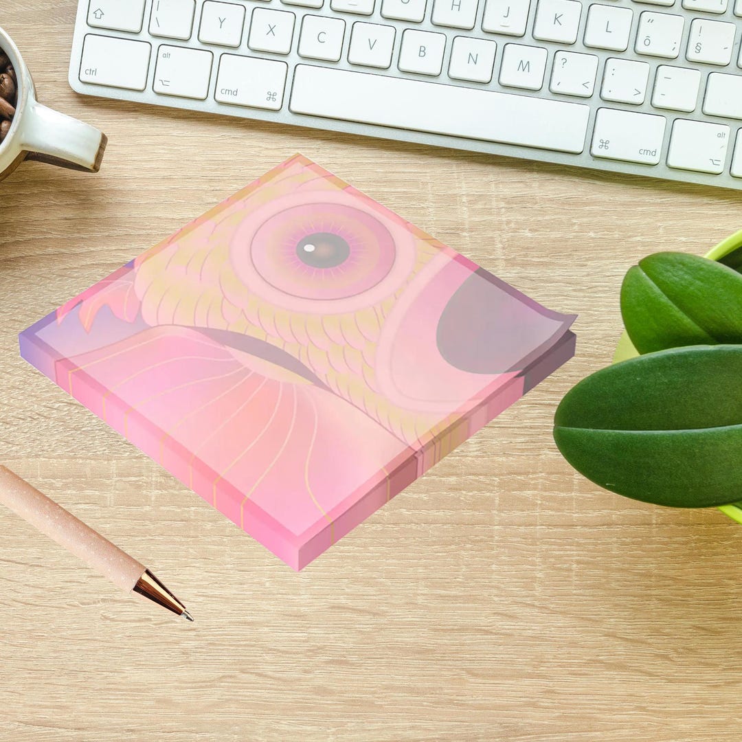 Pink Fish Face Post-it® Notes, Fun Cute Vibrant Note Pads - Sticky Memo ...