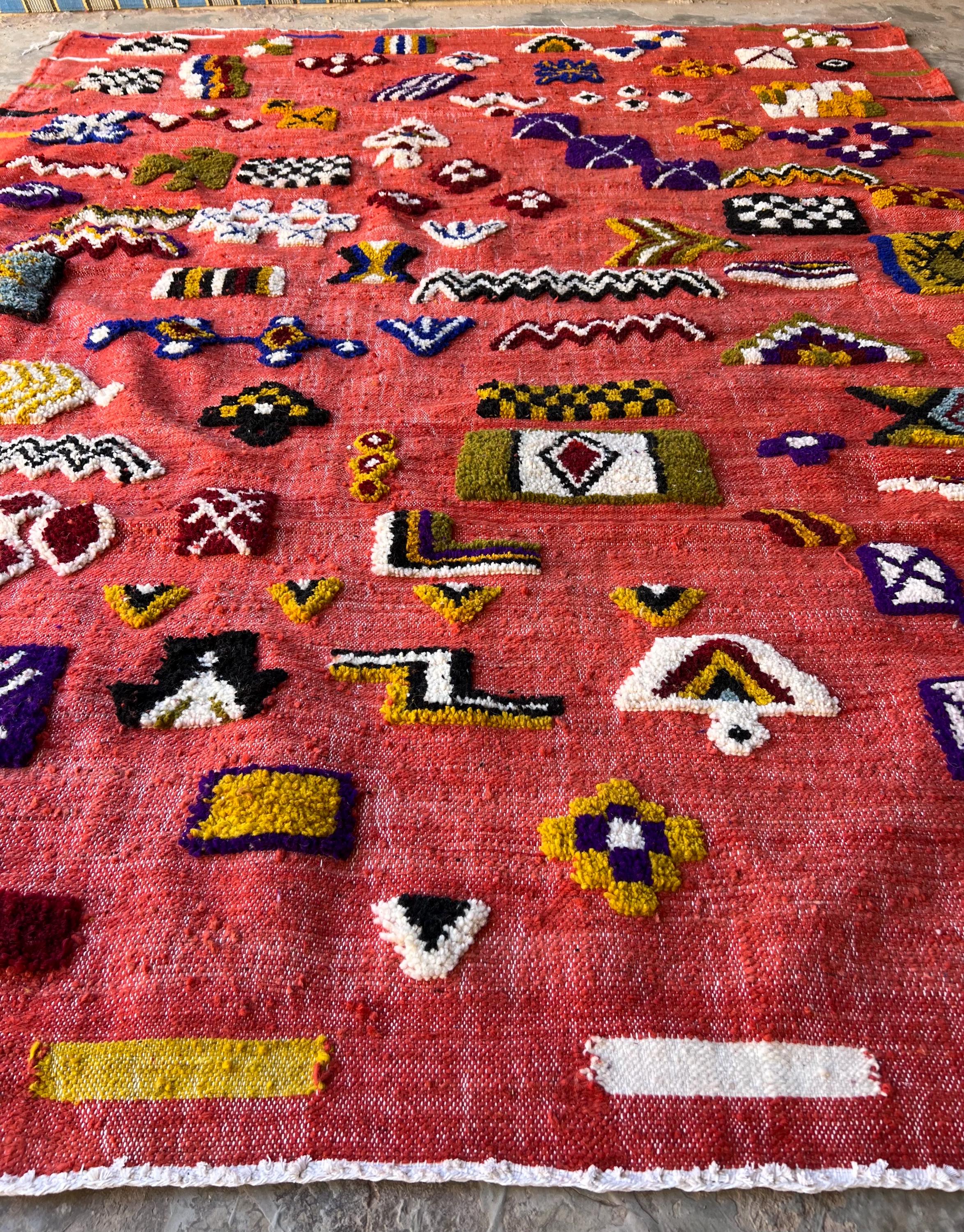 Stunning Moroccan Kilim Rug, Colorful Berber Flatweave Rug, Moroccan ...