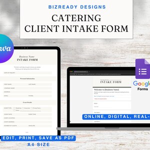 Catering Client Intake Form, Client Questionnaire Catering, Catering ...