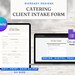 Catering Client Intake Form, Client Questionnaire Catering, Catering ...