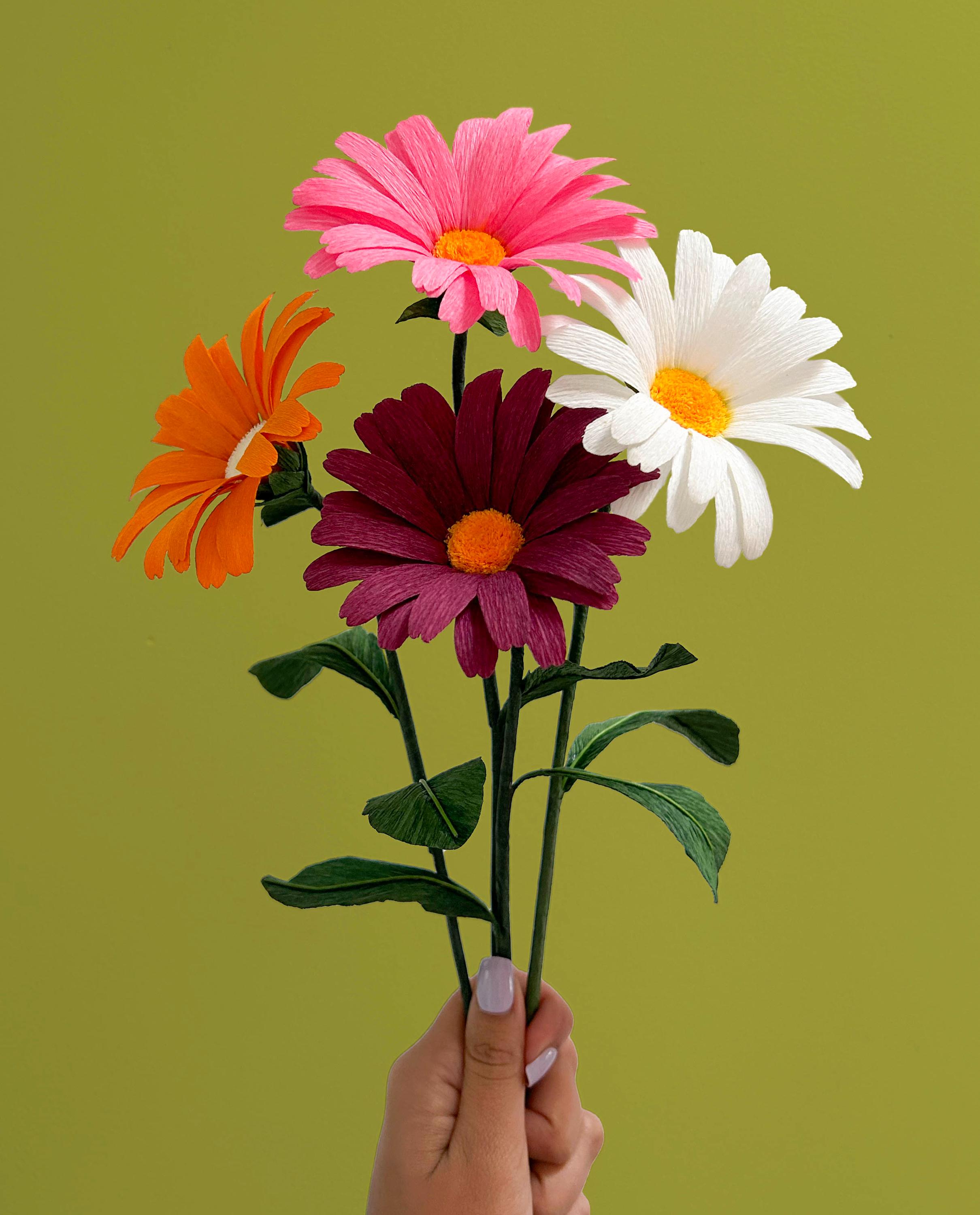 Crepe Paper Daisy, Handmade Daisy, Paper Daisy, Artificial Daisy - Etsy