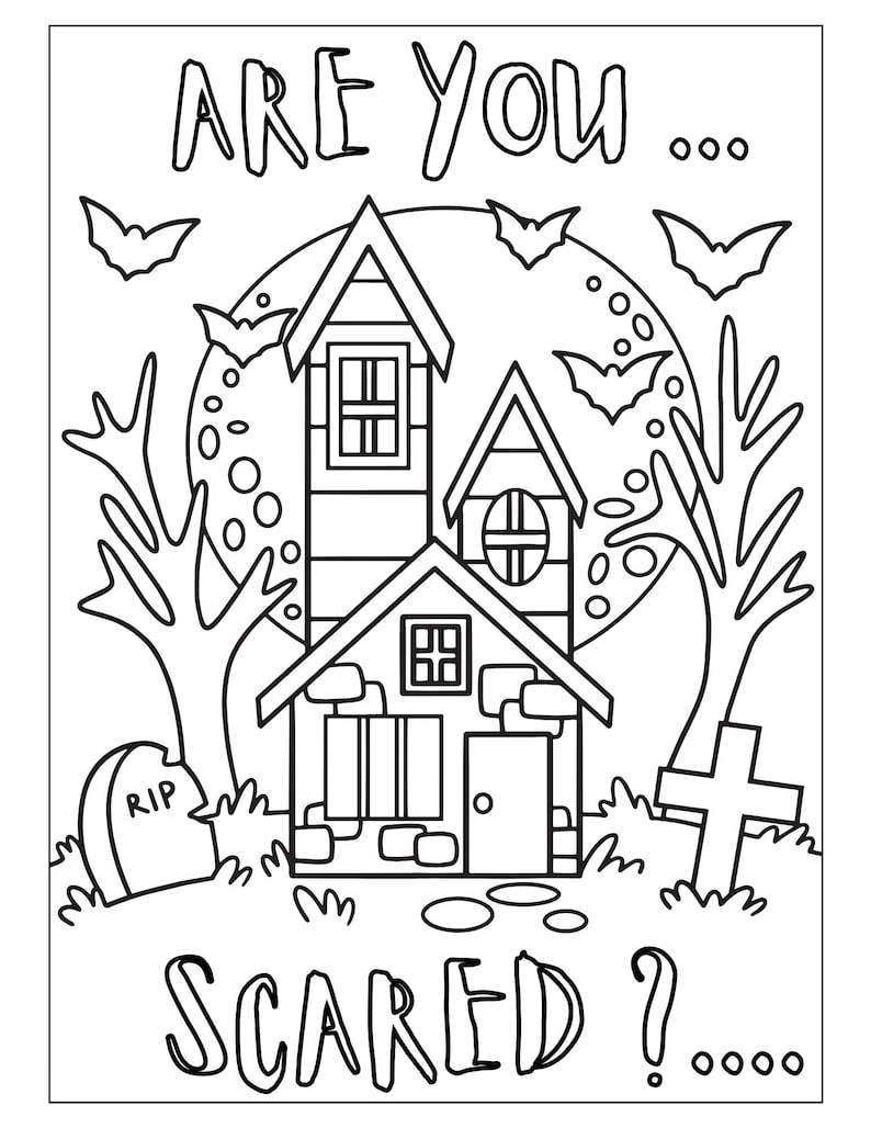 Halloween Coloring Pages: Spooky Fun for Kids (printable) - Etsy