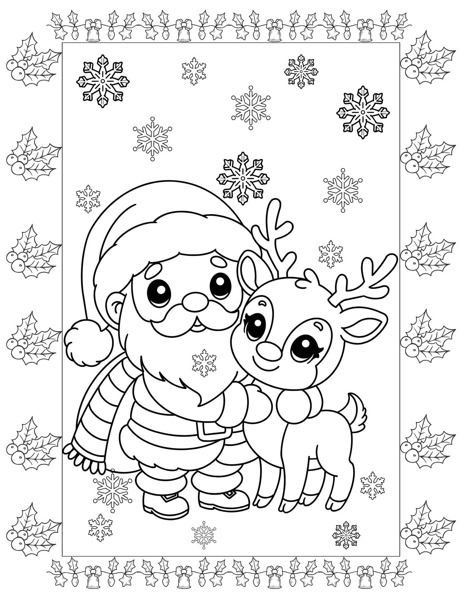 Christmas Coloring Pages for Kids: Holiday Characters (printable) - Etsy