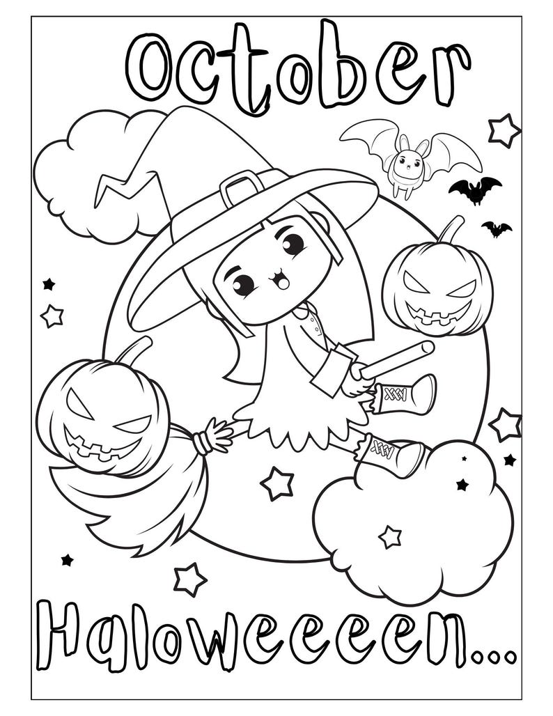 Halloween Coloring Pages: Spooky Fun for Kids (printable) - Etsy