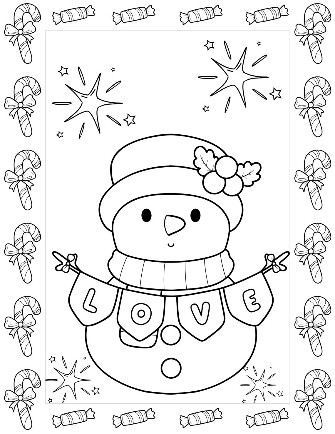 Christmas Coloring Pages for Kids: Holiday Characters (printable) - Etsy