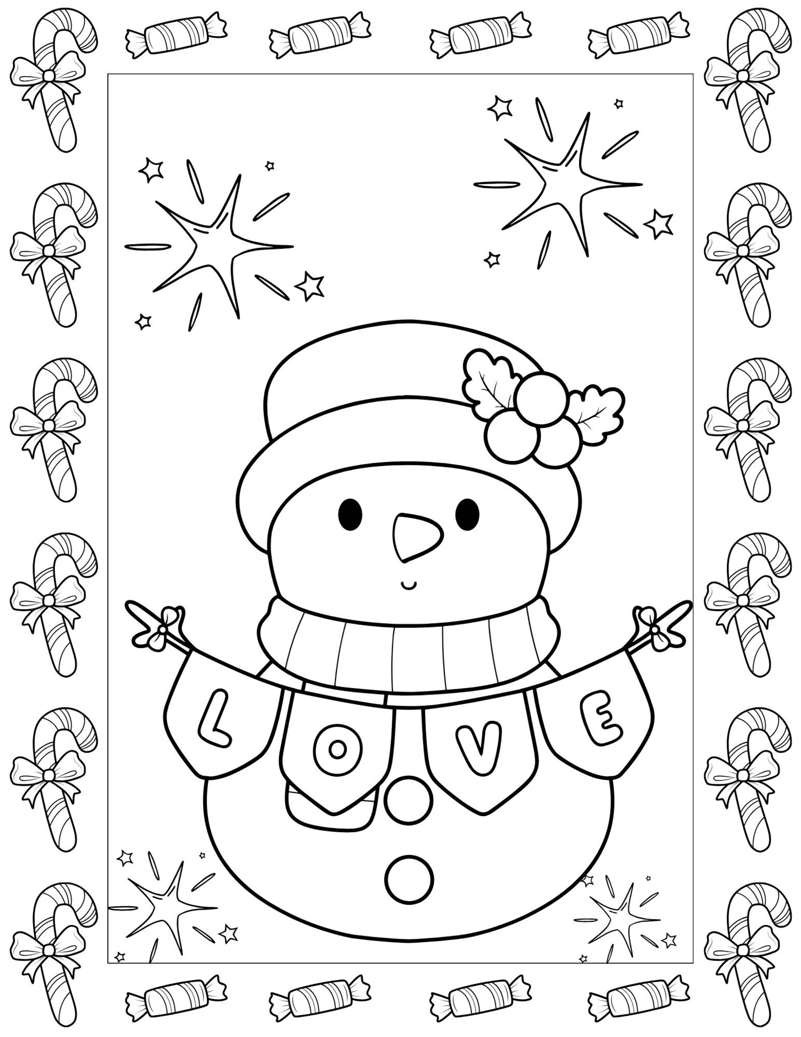 Christmas Coloring Pages for Kids: Holiday Characters (printable) - Etsy