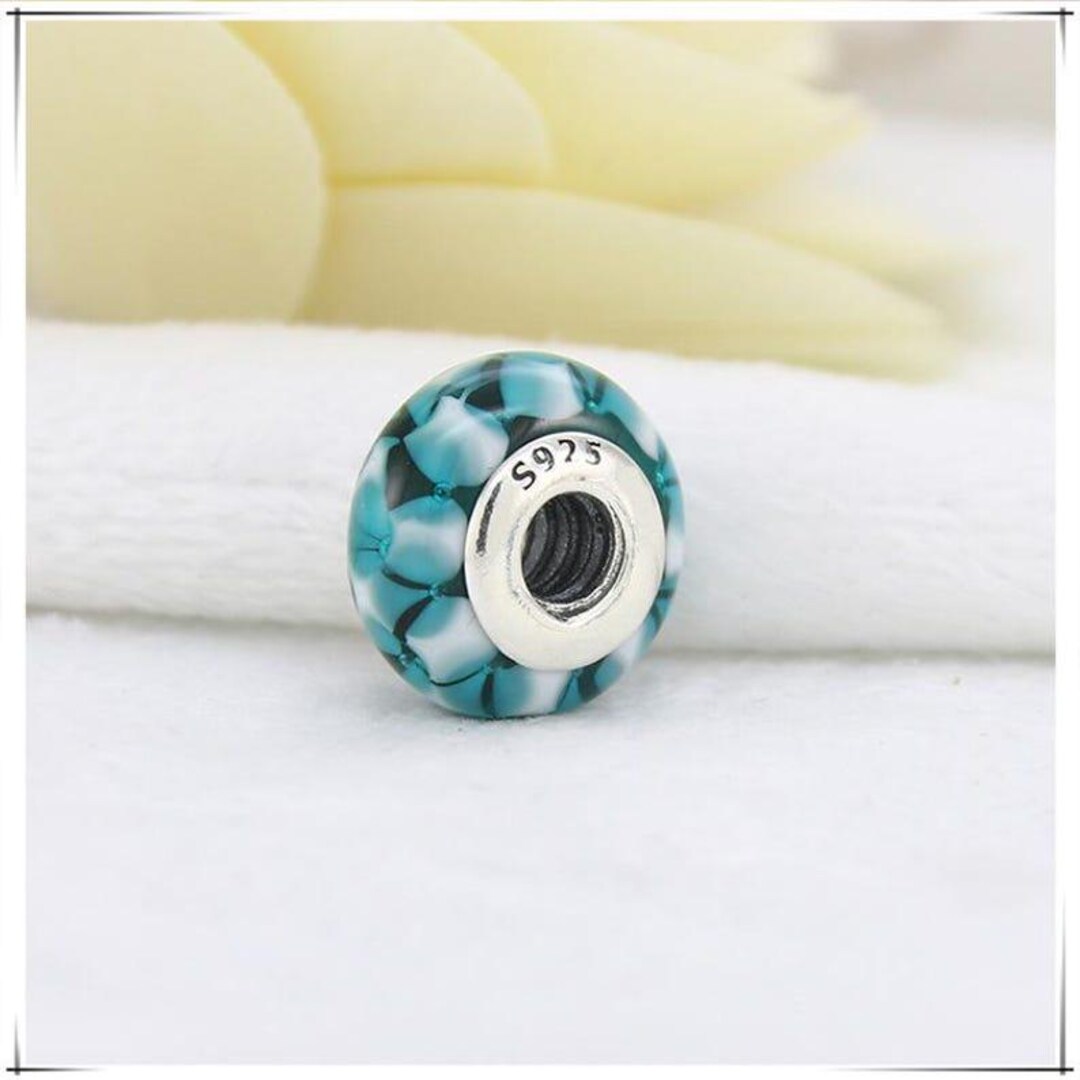 Pandora Charm Teal Lattice With Bag - Etsy