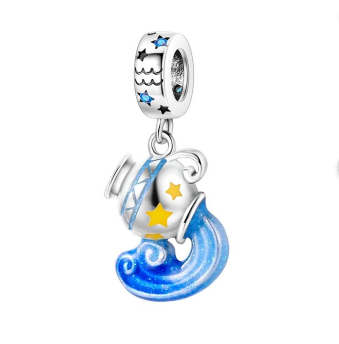 Pandora Aquarius Water Bearer Symbol Charm - 925 Sterling Silver Charm ...