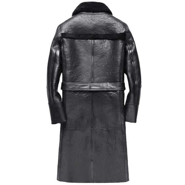 Men's Sheep Leather Long Fur Coat Handmade Genuine Leather Fur Coat ...