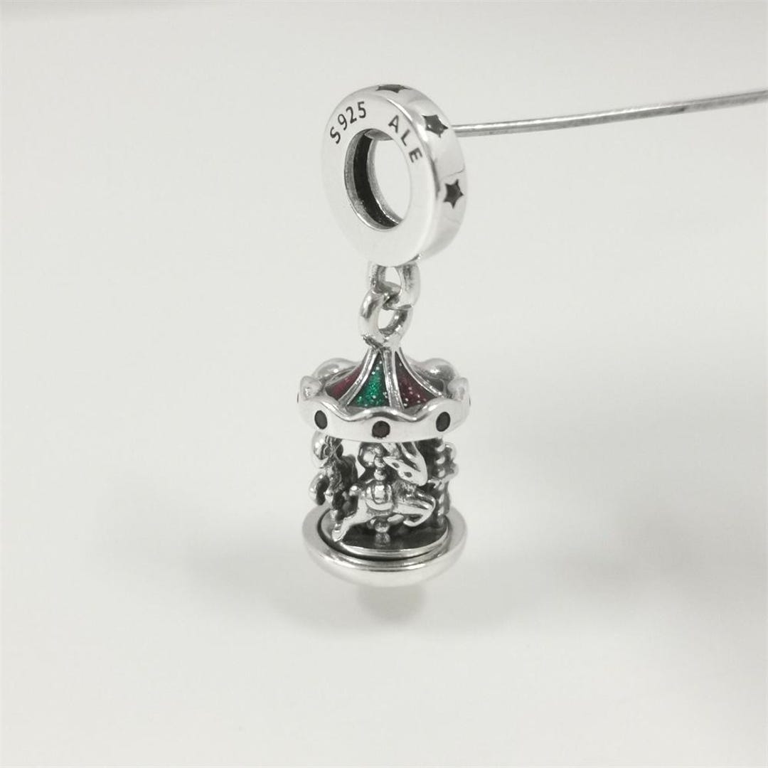 Pandora Bracelet Charm - Spinning Carousel Dangle Charm - S925 Sterling ...