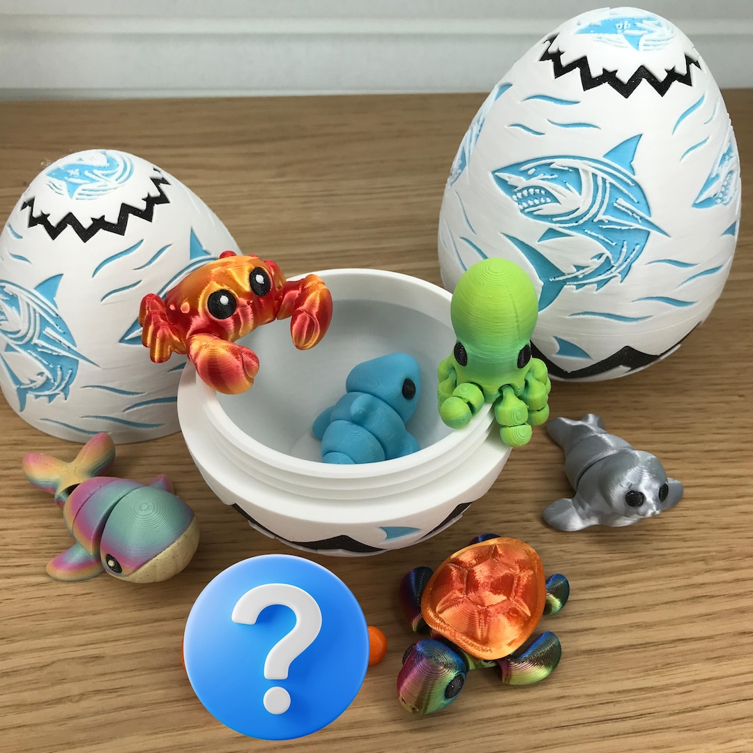 Under the Sea 3D Printed Egg With 6 Fidget Sea Animals Plus 1 Free - Etsy