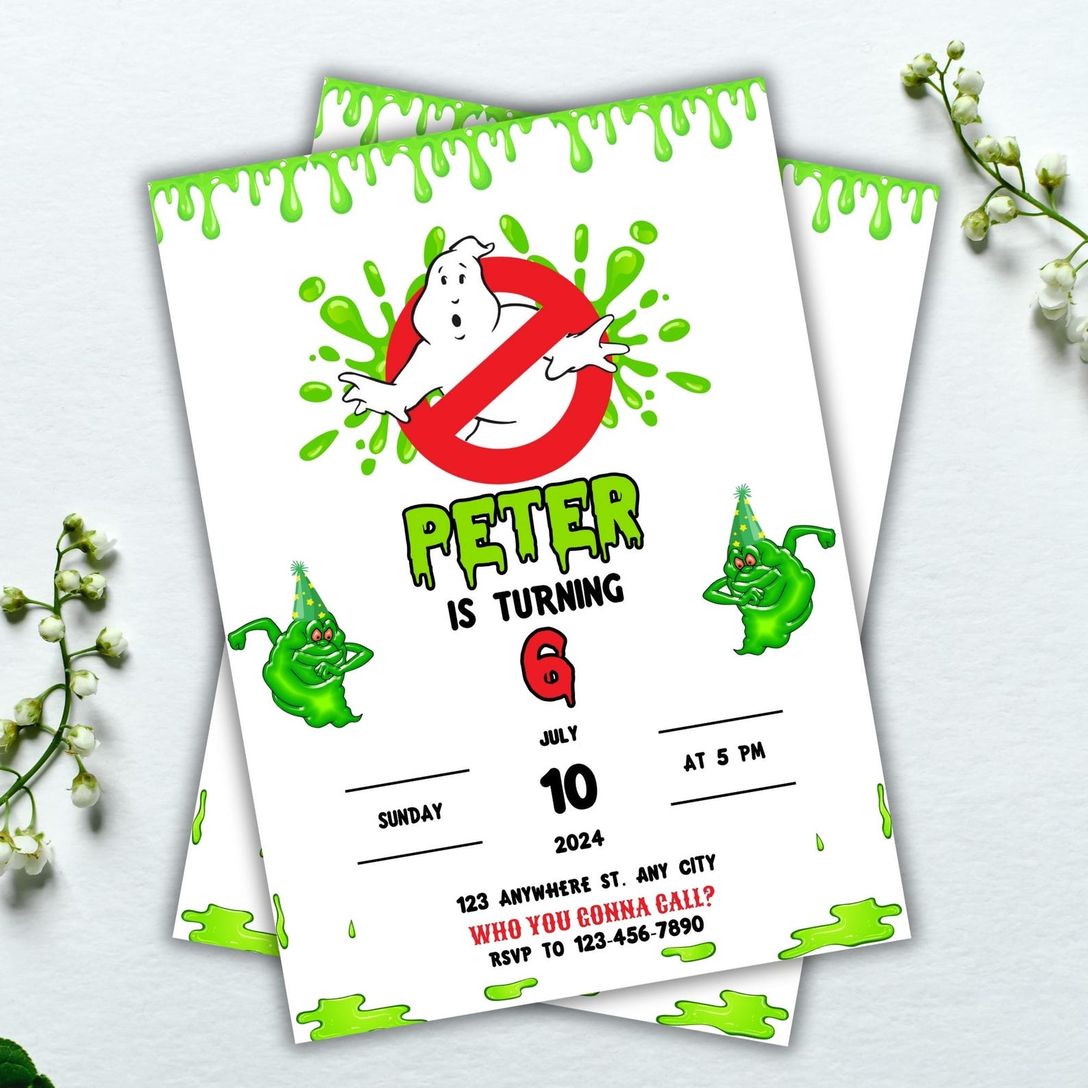 Ghostbusters Invitation Editable Template Birthday Party Invitation ...